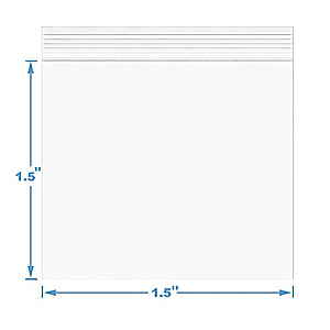 Somoga 200 PCS 1.5" x 1.5" Thick 2.4 Mil Small Clear Zip Poly Bags Mini Plastic Reclosable Zip Seal Lock Bags Necklace Ring Coin Beads Jewelry Pill Zipper Bag