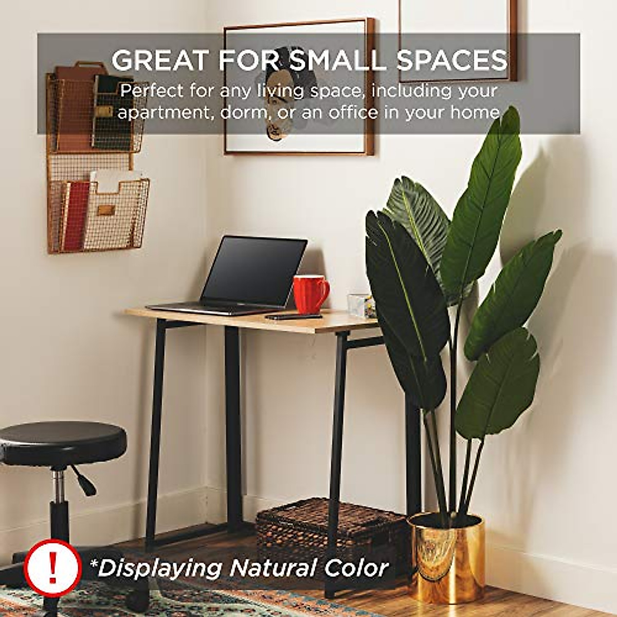 Best Choice Products 31.5in Folding Drop Leaf Desk Table, Computer Workstation for Home Office w/Wood Table Top, Back Shelf, Portable, Space Saving - Black/Black