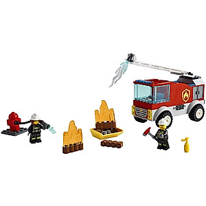 LEGO City Fire Ladder Truck 60280 Building Kit; Fun Firefighter Toy Building Set for Kids, New 2021 (88 Pieces)