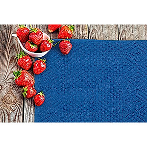 Oakias Kitchen Towels Blue (12 Pack, 16 x 26 Inches) – Cotton Kitchen Hand Towels – 450 GSM – Highly Absorbent & Quick Drying Dish Towels – Big Pop Weave