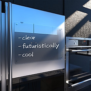 Acrylic Note Board Refrigerator Dry Erase Board Magnetic Clear 15”x11" Includes 4 Dry Erase Markers