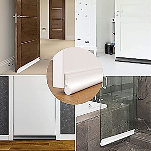 Resdenio Door Draft Stopper Weather Stripping - 37 Inch Door Stoppers for Bottom of Door Seal Gap Reduce Noise and Dust, Under Door Draft Stopper (White)