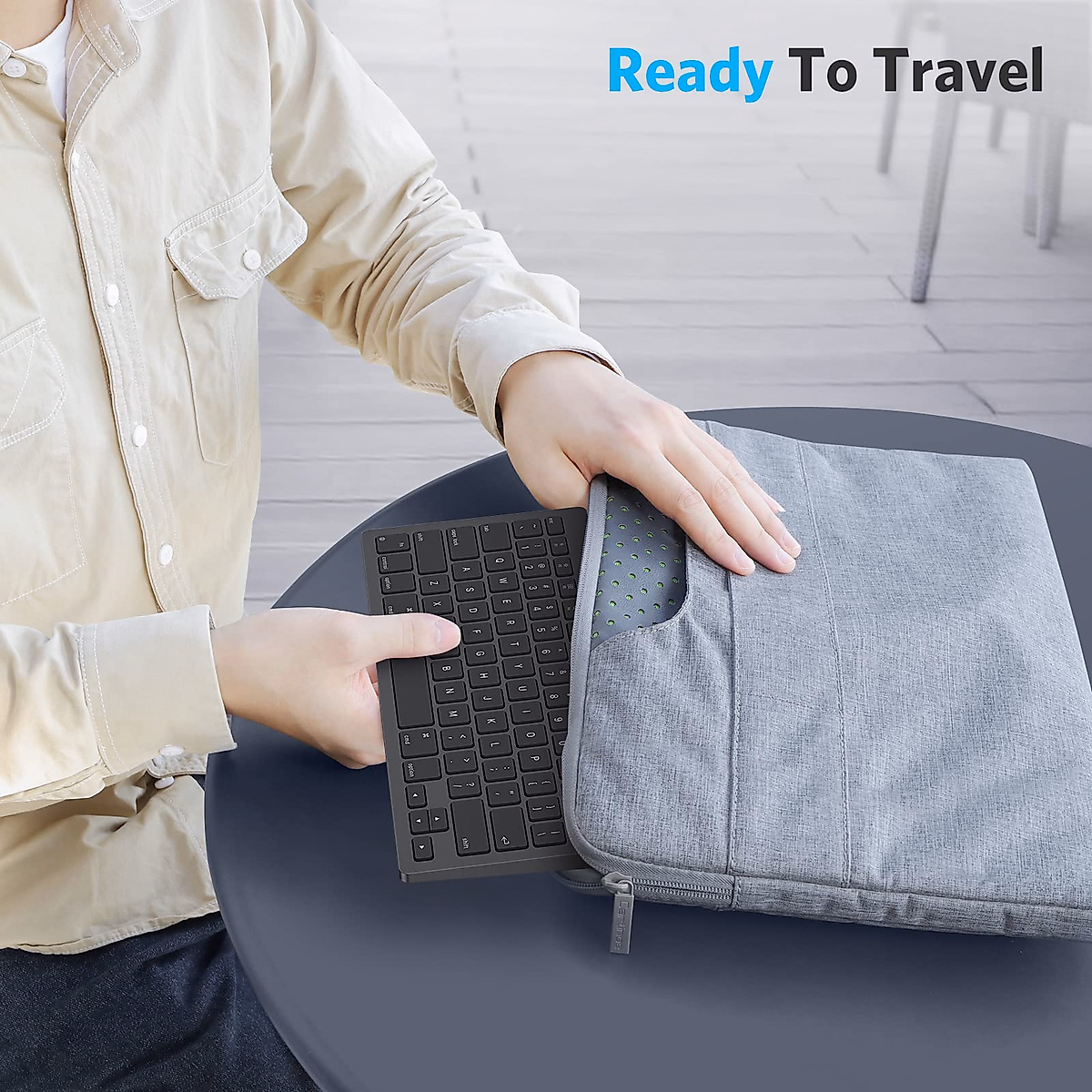 Emetok for iPad Keyboard [Aluminum Base, Big Keycap, Rechargeable], Ultra Slim Bluetooth 5.1 Keyboard for iPad 10th/9th/8th, iPad Pro 11/12.9, iPad Air/Mini/iPhone, Black