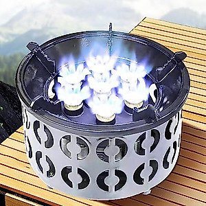 Camping Stove Burner Windproof Camp Stove, Portable Windproof Furnace Stove For Camping, 17800W Strong Firepower, Wind Protection Outdoor Stoves With Evenly Heated For Picnic Hiking Backpacking