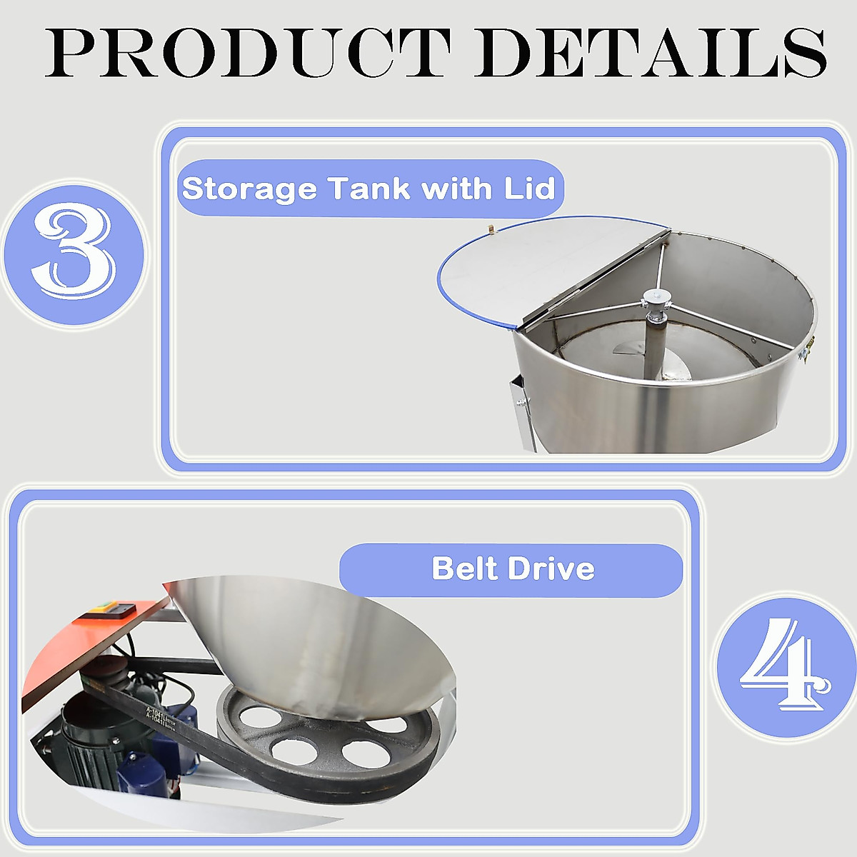 HQHAOTWU 201 Stainless Steel Feed Mixer Vertical Granular Plastic Mixing Machine for Animal Feed Mixing and Stirring 75KG/165LBS Capacity Stirrer 3KW 1720r/min