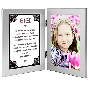 Poetry Gifts Grandma Gigi Sweet Poem from Grandchild for Mother's Day or Birthday, Add 4x6 Inch Photo to Double Frame