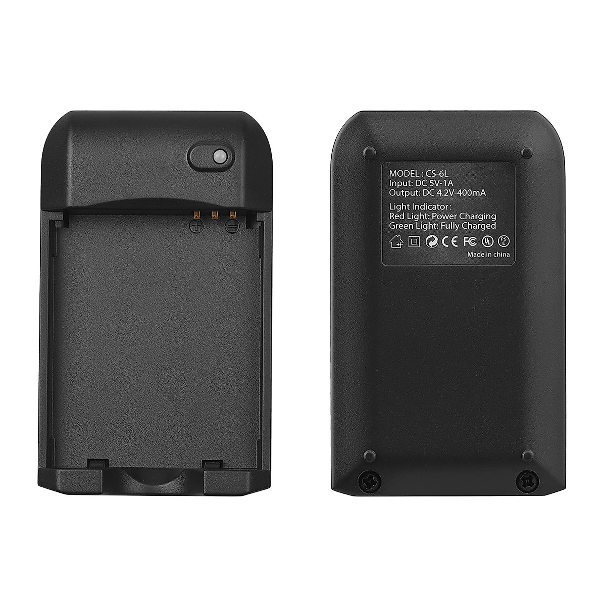 Andoer NP-6L Battery Charger with LED Indicator Light + 2pcs NP-6L Batteries 3.7V 700mAh with USB Charging Cable