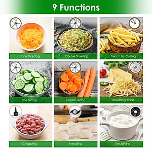 Davivy Food Processor 12 Cup,Stainless Steel Bowl Food Processor,6 Blades 9 Functions Vegetable Chopper for Home Use,Stepless Variable Control,Black,600W (12-Cup Stainless Steel Bowl)