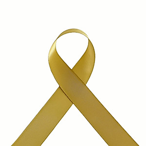 QIANF 1 Inch Wide Satin Ribbon Gold Ribbon for Gift Wrapping Hair Bow Chair Sash Valentine's Day Wedding Birthday Party Invitation Decorations Floral Craft Sewing, 25 Yards