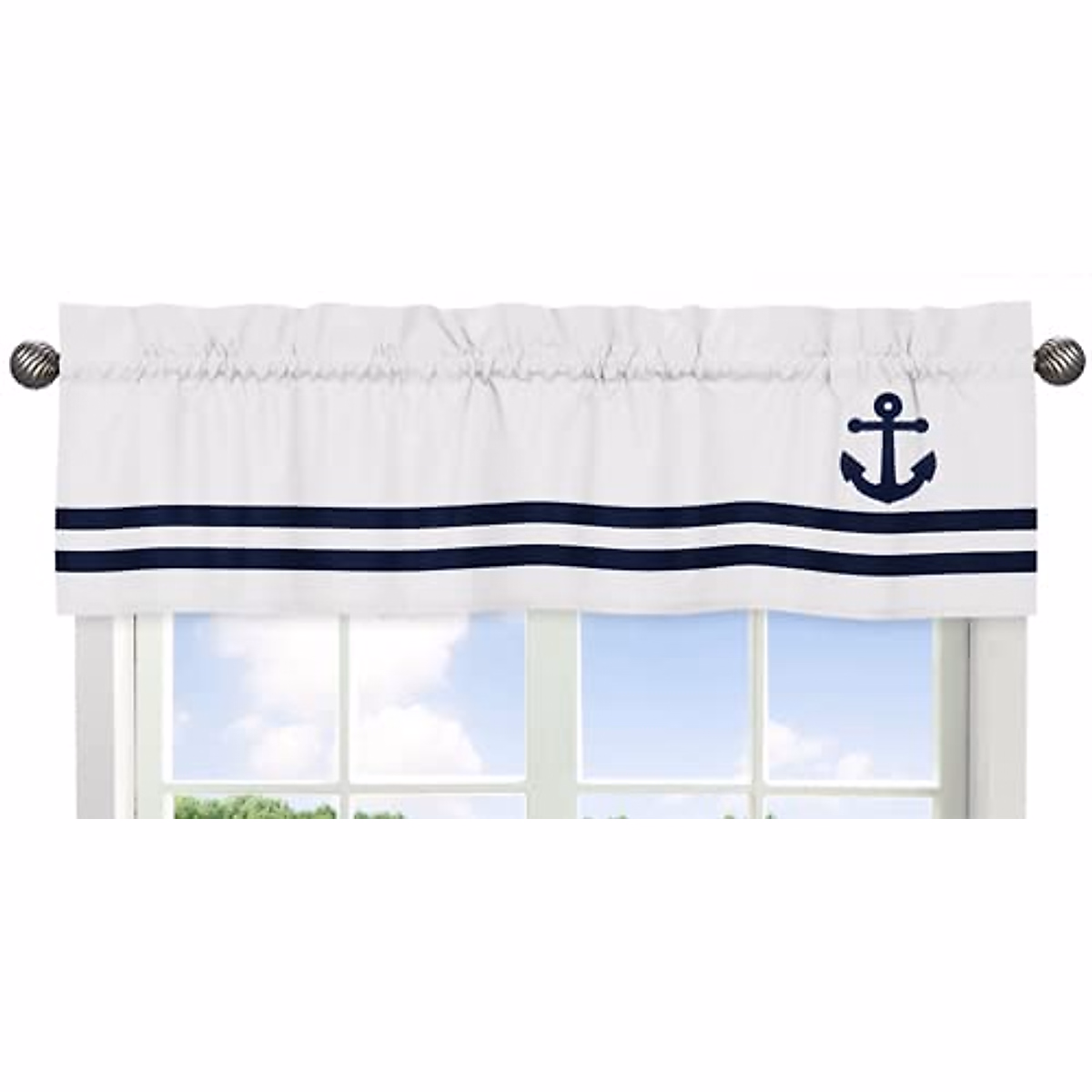 Sweet Jojo Designs Anchors Away Nautical Navy and White Boys Baby Bedding 11 Piece Crib Set