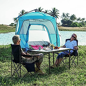 KingCamp Padded Folding Lounge Chairs with Built In Cupholder, Insulated Cooler Sleeve, and Side Storage Pocket for Indoor and Outdoors, 2 Pack, Black