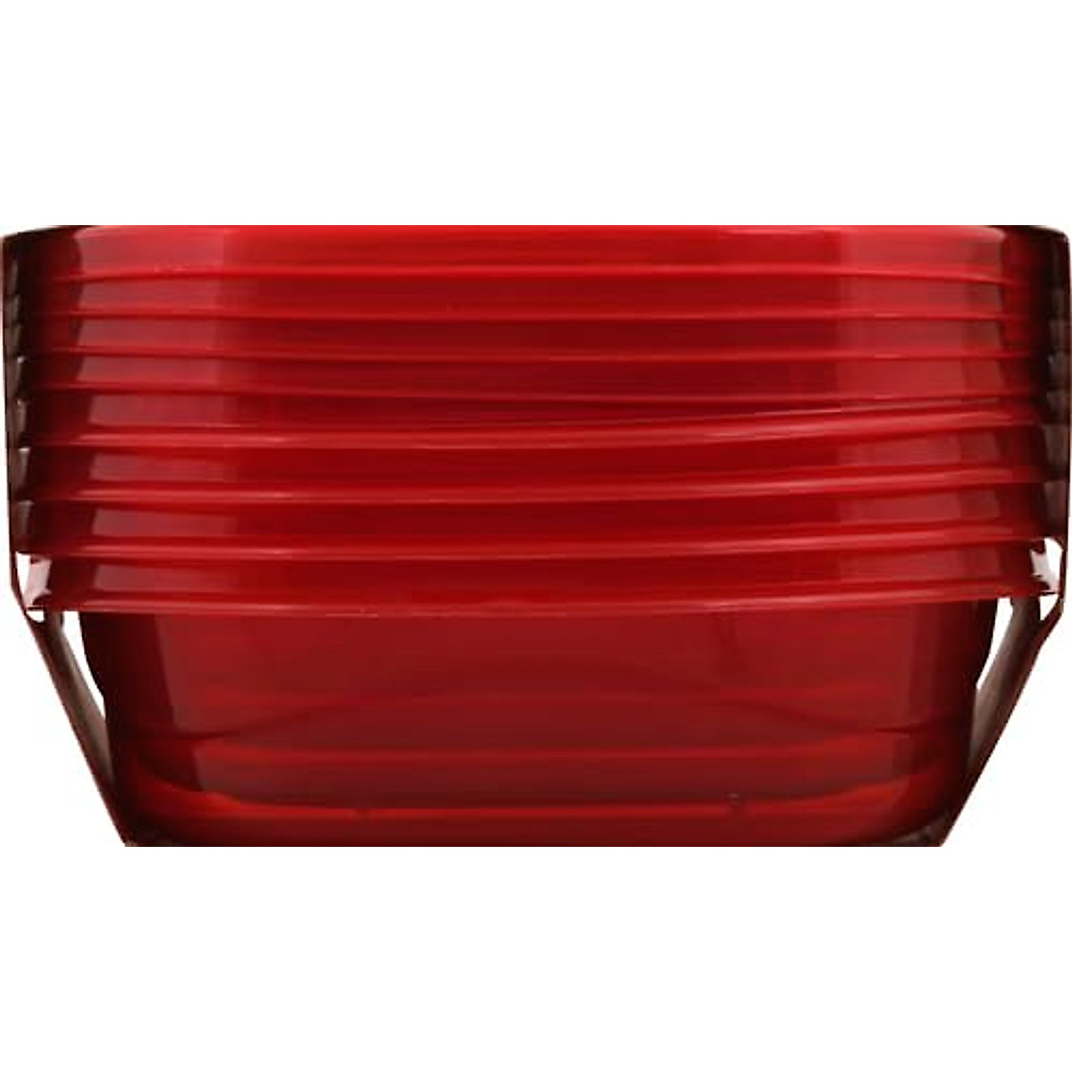 Rubbermaid TakeAlongs 2.9-Cup Square Food Storage Containers, 4-Pack, Chili Red