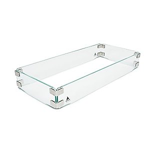 Outland Fire Table Tempered Glass Wind Guard Fence for Outland Series 401/403 Outdoor Propane Fire Pit Tables, Rectangular 29-Inch x 13-Inch x 4.5-Inch - Thick 5/16-Inch Safety Barrier Clear