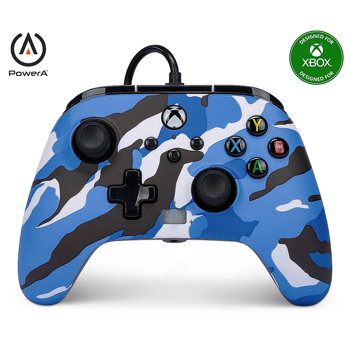 PowerA Enhanced Wired Controller for Xbox Series X|S - Blue Camo, Officially Licensed for Xbox