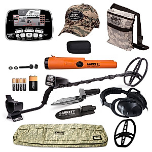 Garrett A.T. Pro Metal Detector with Pro-Pointer A.T. pinpointer - Waterproof & Made in The USA; Includes Carry Bag, Digging Tool, Treasure Pouch and Hat