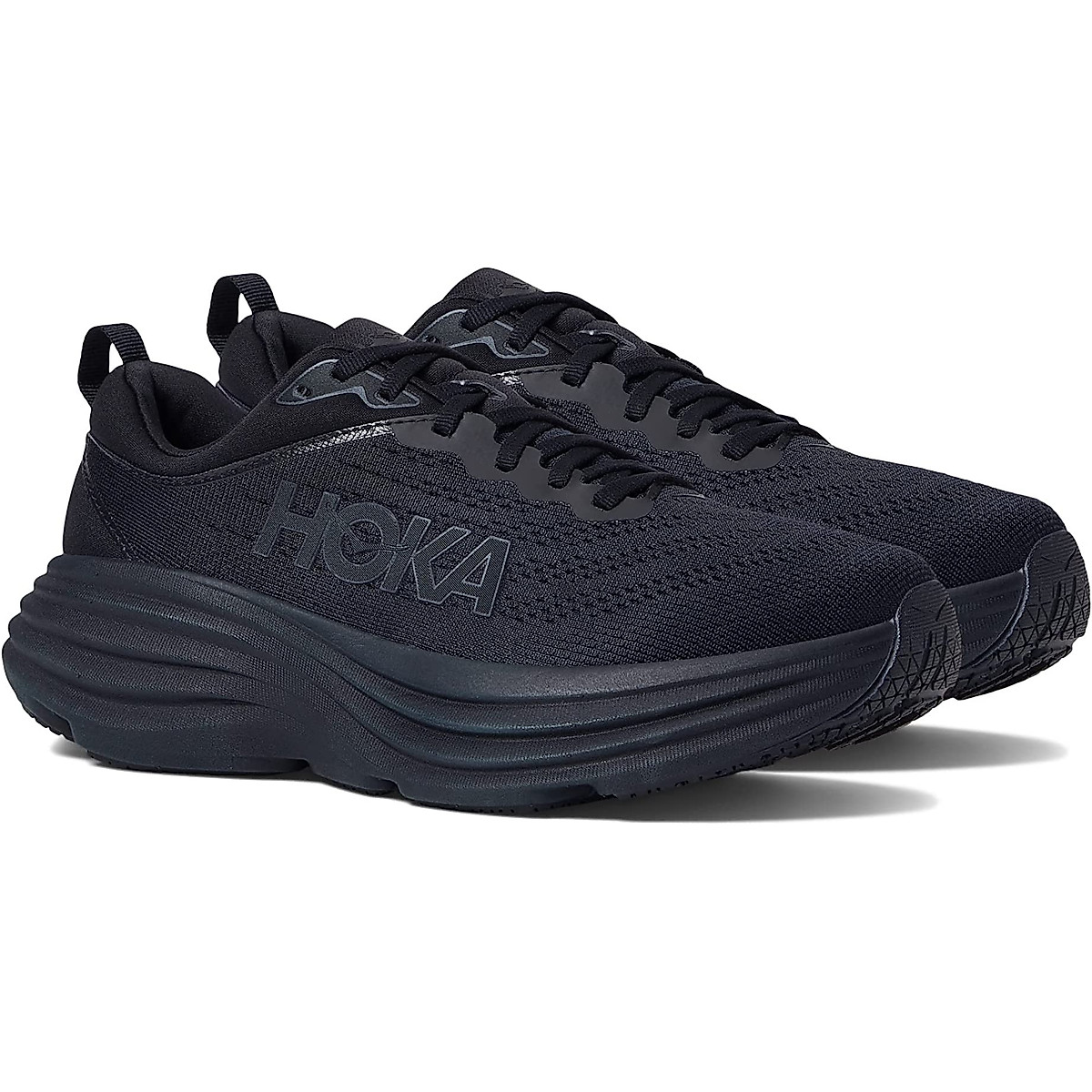 HOKA ONE ONE | Women's, Bondi 8 Road Running Sneakers (Black Monochrome - 9.5) (B) US