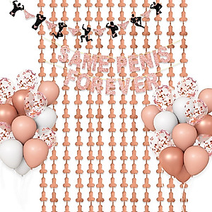 AIBIIN Bachelorette Party Decorations Rose Gold Bridal Shower Balloons Arch Kit Bachelorette Party Foil Fringe Curtain Banner Disco Bachelorette Party Bride To Be Party Decorations Supplies