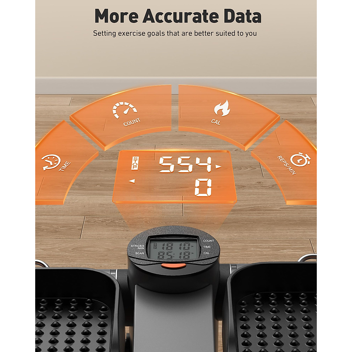 Sportsroyals Stair Stepper for Exercise, Mini Steppers with Resistance Band, Hydraulic Fitness Stepper Exercise Home Workout Equipment for Full Body Workout, 330lbs Weight Capacity