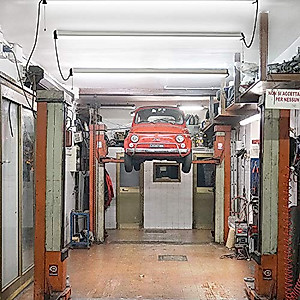 FAITHSAIL Linkable 8FT LED Shop Light, 110W, 12000 Lumen, 5000K, 8 Foot LED Fixture for Garage, Warehouse, Workshop, Plug in with Power Cord, Pull Chain, Daylight Lighting, 4 Pack