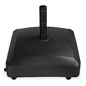Best Choice Products 123lb Capacity Fillable Mobile Umbrella Base Heavy Duty Market Stand for Patio, Deck, Poolside w/ 4 Wheels, 2 Locks, 2 Knobs, Wind-Resistant Design - Black