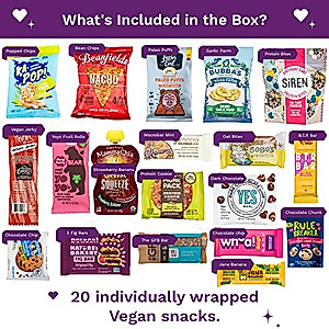 Healthy Vegan Snacks Care Package: Mix of Vegan Cookies, Protein Bars, Chips, Vegan Jerky, Fruit & Nut Snacks, Great Vegan Gift Basket Alternative