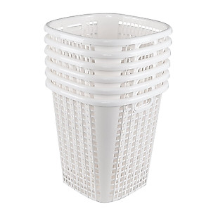 Asking 50 L Plastic Dirty Clothes Hampers, 6 Pack Tall Laundry Basket with Handle, White