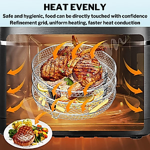 Air Fryer Accessories - Three Stackable Dehydrator Racks for Ninja, Instant Pot Vortex, COSORI, CHEFMAN, Gowise, Ultrean, Gourmia - 304 Stainless Steel Grill Rack Fits 4.2-5.8 QT Air Fryer, Oven
