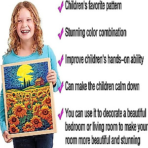 DOTSOPS Sunflower Diamond Painting DIY Diamond Painting Kits 5D Art for Adults Art Glitter Suitable Kids Home Wall Fall Decor Gifts of Crystal Rhinestone Embroidery Craft Autumn Drawing 12x16inch