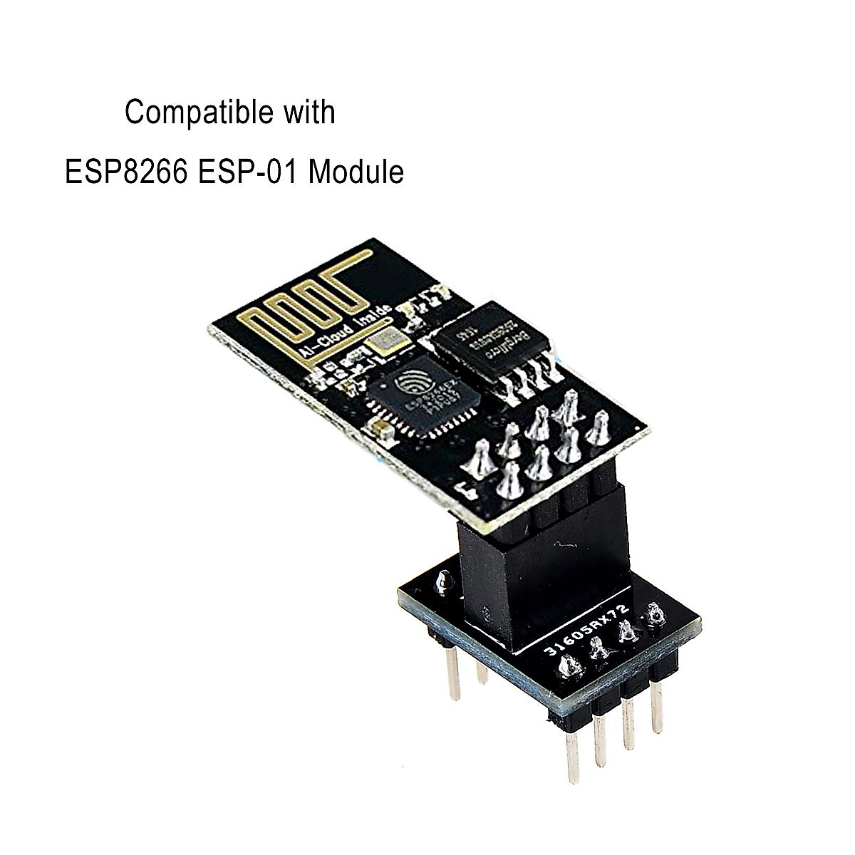 MakerFocus 5pcs NRF24L01+ Adapter ESP8266 ESP-01 Adapter Module for NRF24L01+ 2.4GHZ Wireless Transceiver Module and ESP8266 ESP-01 WiFi Module