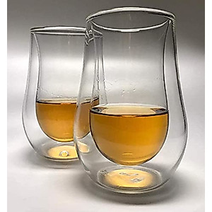 Snute Nosing Whiskey Glasses - Double-wall Insulated Crystal Whiskey Glass - Gift for Whiskey Lovers - Set of 2