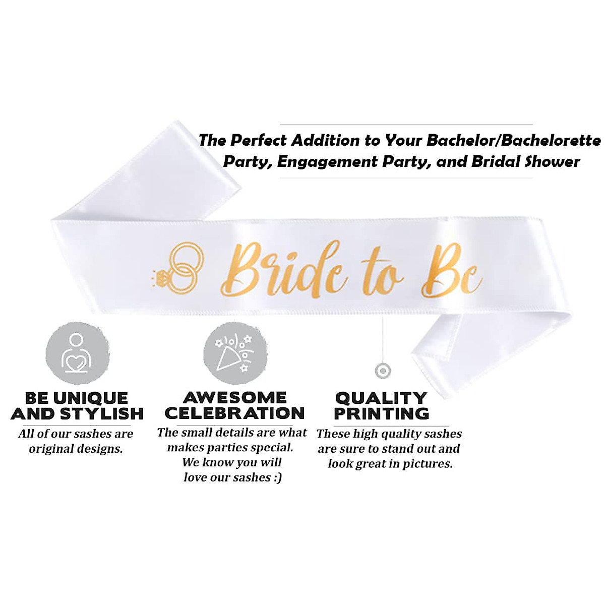 Bride to Be & Maid of Honor Sash Set - Wedding Party Sash Bundle | Bachelorette Party Bridesmaid Sashes Tribe Squad Crew Bridal Shower Decorations Favors Supplies Favor Bridesmaids Gift Team Bride