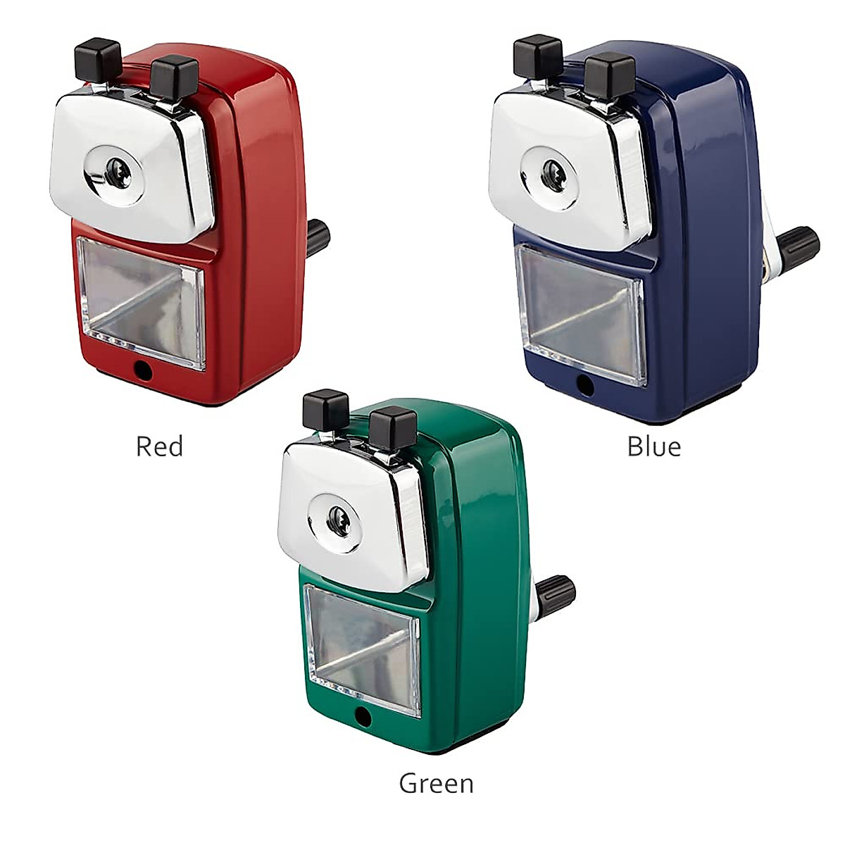 Pencil Sharpener, School Office Desktop Hand Crank Manual Sharpener for Children,Pencil Sharpener for Kids Home Desks (Red)