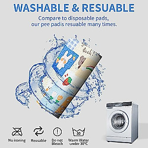 Dog Playpen Mat Crate Mat Puppy Pads, Lovely Dog Crate Pad, Anti-Slip Bottom,[PLAYPEN NOT Included !!!] Waterproof Reusable Whelping Playpen Crate Reusable Washable Pet Mattress Pads Pet Training Pads