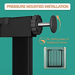 Fairy Baby Narrow Baby Gate for Doorway Stair 22.8"-25.5" Wide Pressure Mounted Pet Gate Walk Thru Child Safety Gate Black