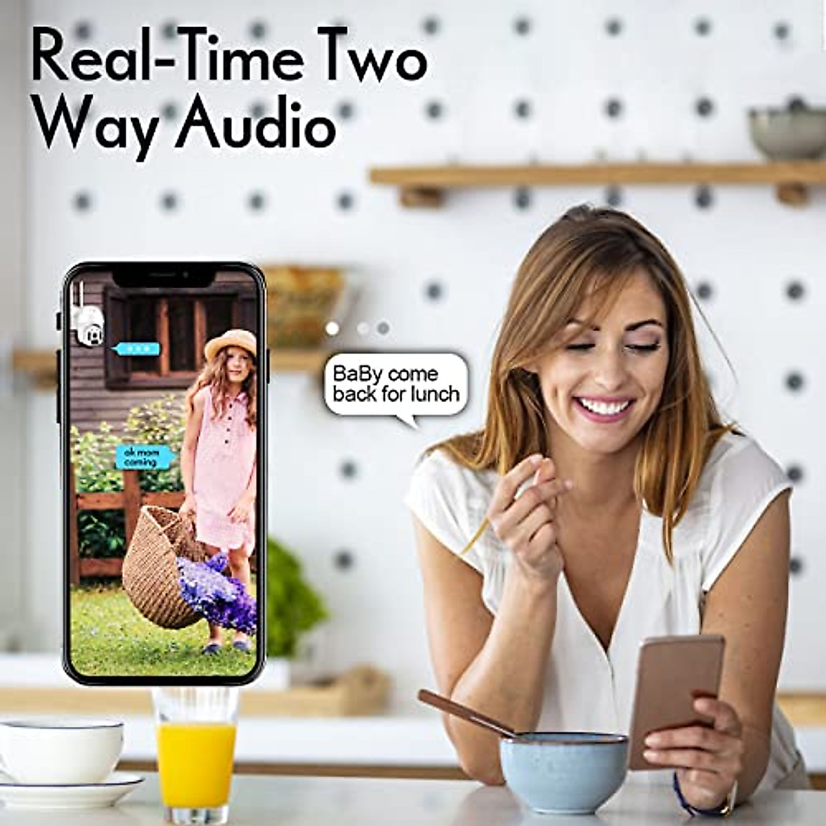 Aottom Security Camera Outdoor 2MP - 360°View Wireless WiFi Home Surveillance Camera with Pan/Tilt/Motion Dection Activity Alert/Night Vision / 2-Way Audio/Waterproof/APP/Support 128G SD Card