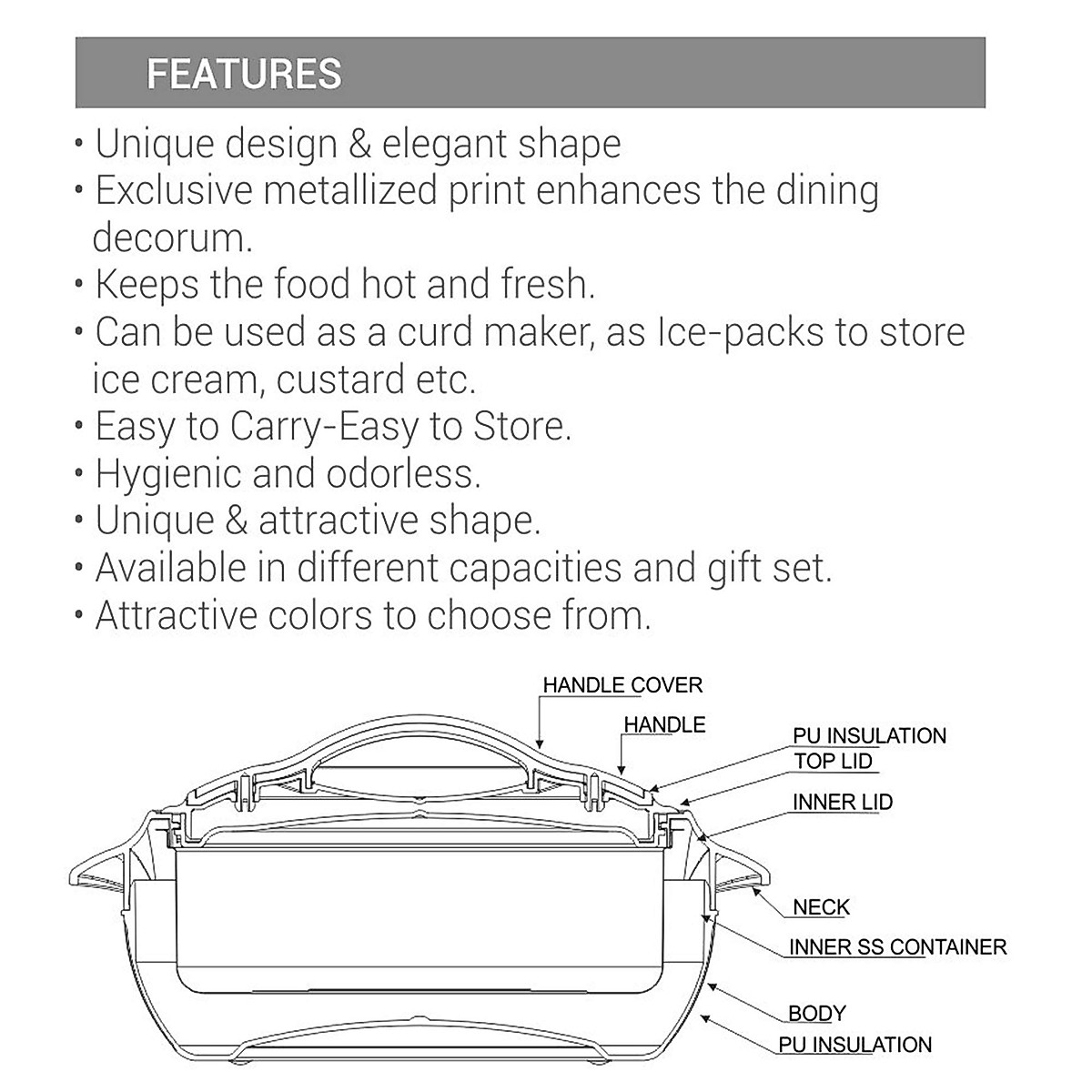 Milton Fiesta Insulated Junior Casserole, Set of 3, Brown Silver