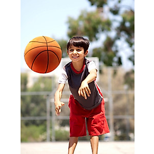 CASAGOOD 10 Inch Fluffy Round Basketball Hugging Pillow Stuffed Basketball Plush Toy Soft Plushies Basketball Throw Pillows Kids' First Basketballs Plush Toys Gift for Kids Or Baby