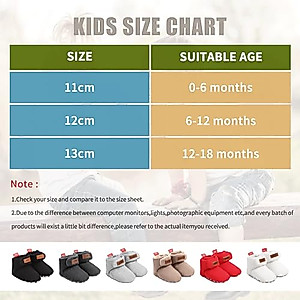 Neband Baby Girls Booties Toddler Boys Shoes Soft Sole Baby Snow Boots Infant Crib Walking Shoes, 0-18Months