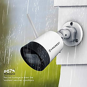 Amcrest SmartHome 4MP Outdoor WiFi Camera Bullet 4MP Outdoor Security Camera, 98ft Night Vision, Built-in Mic, 101° FOV, 2.8mm Lens, MicroSD Storage, REP-ASH42-W (White) (Renewed)