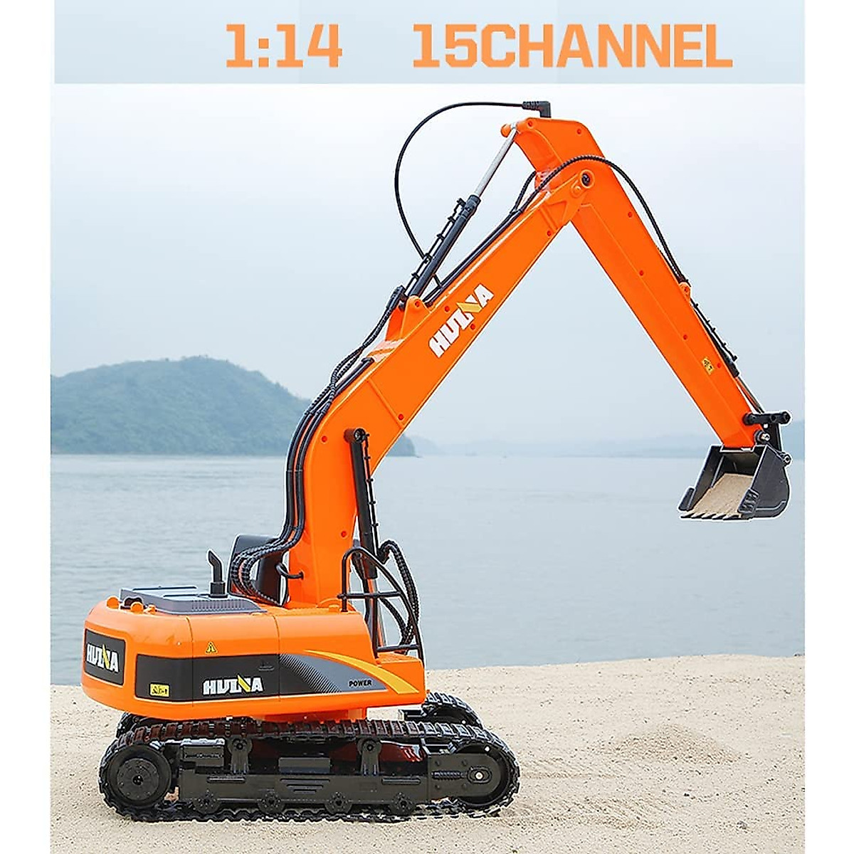 QIYHBVR 15 CH Super Long Robotic Arm Remote Control Digger,Toy Digger Remote Control Engineering Sand Digger Construction Vehicle Toy RC Excavator Toy Cars for Kids