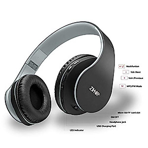 ZIHNIC 2 Items,1 Rose Gold Over-Ear Wireless Headset Bundle with 1 Black Gray Foldable Wireless Headset