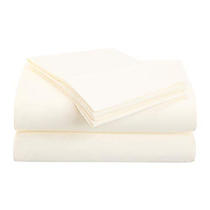 SUPERIOR Soft Sheet Set, Wrinkle Free Microfiber, Deep Pockets, Twin XL, Ivory