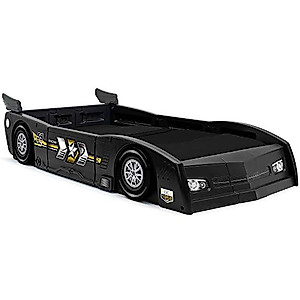 Delta Children Grand Prix Race Car Toddler & Twin Bed - Made in USA, Black