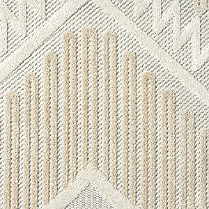 Abani Area Rugs - Modern Diamond Pattern - Cream Rug for Living Room, Bedroom, Dining Room - Indoor/Outdoor - Easy to Clean - Non-Shedding - 4' x 6'