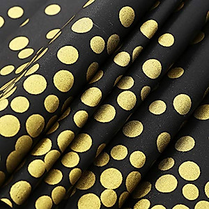 4 Pack Black Disposable Plastic Tablecloths 54x108 Inch Rectangle Table Cover with Gold Dot Confetti for Graduation, Birthday and Cocktail Party Anniversary Event
