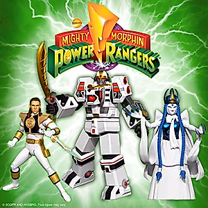 Super7 Ultimates Mighty Morphin Power Rangers White Ranger - 7" Power Rangers Action Figure with Accessories - Super7 Classic TV Show Collectibles and Retro Toys