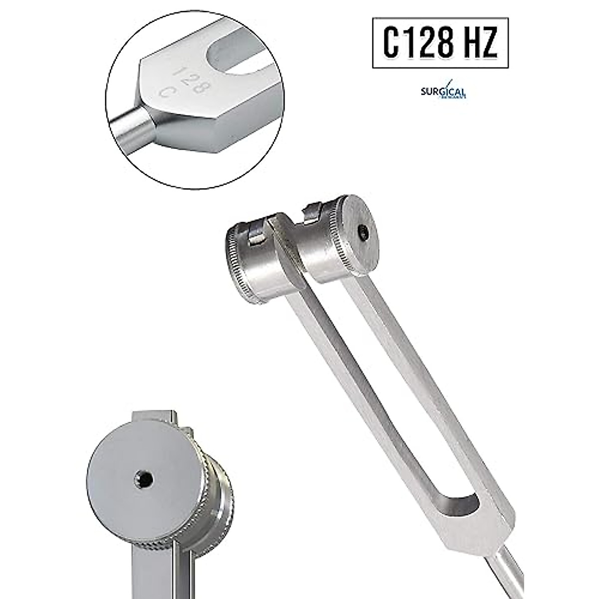 SURGICAL ONLINE Medical-Grade C128 Hz Tuning Fork - Fixed Weights, Non-Magnetic, Lightweight, Portable, Corrosion Resistant, Extra Long Handle