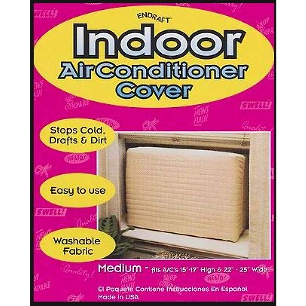 Indoor Air Conditioner Cover (Beige) (Medium - 15 -17"H x 22 -25"W x 2"D)