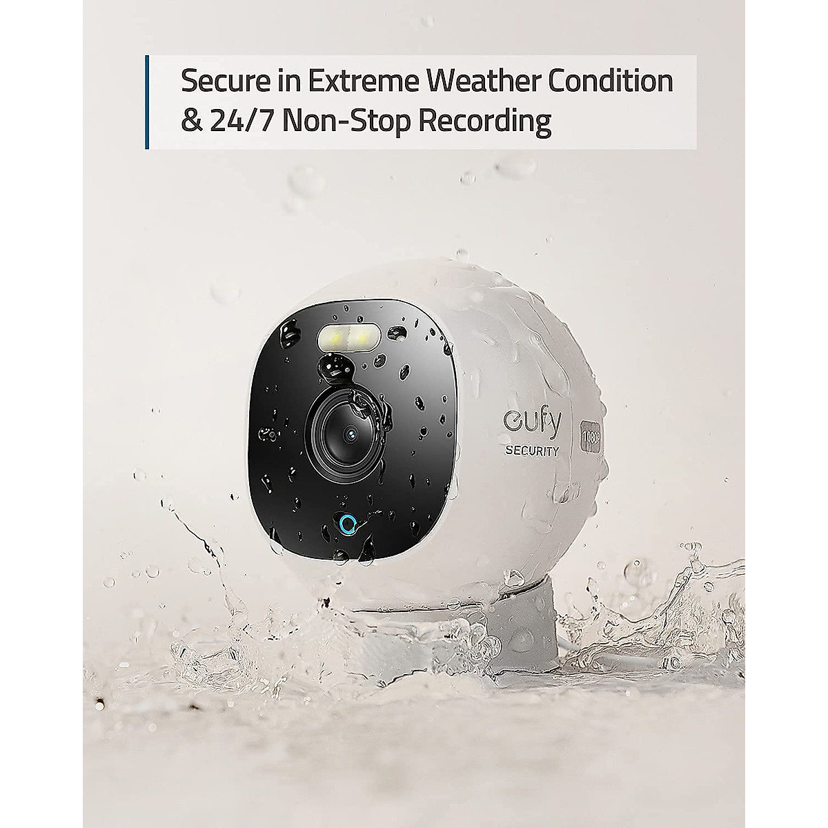 eufy Security Solo OutdoorCam C22, All-in-One Outdoor Security Camera with 1080p Resolution, Spotlight, Color Night Vision, No Monthly Fees, Wired Camera(Renewed)