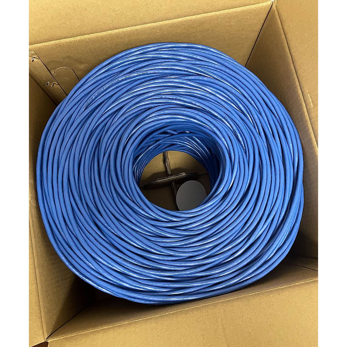 Efficient Cables CAT6 Plenum 1000FT 550MHz 23AWG Solid Network Cable UTP Bulk Blue